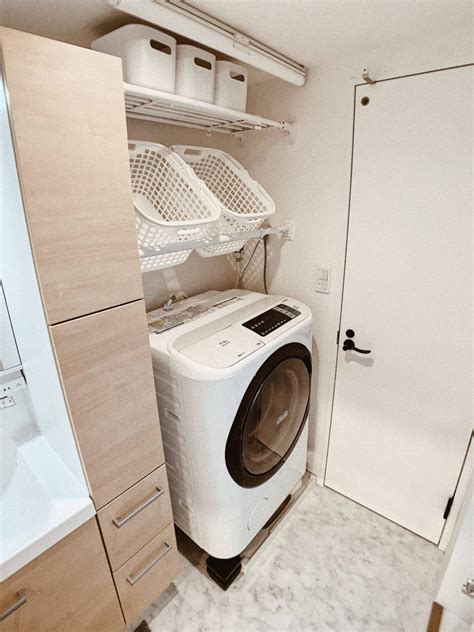 【収納diy】洗濯機上の棚をつっぱり棒で作る方法とおすすめロールスクリーンをご紹介 暮らしと北欧インテリア｜livingskape リビングスケープ