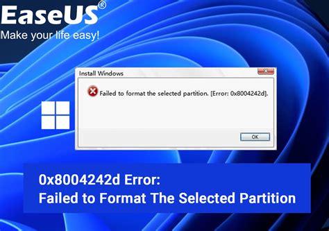 Fixed We Couldnt Format The Selected Partition 0x8004242d Error Easeus