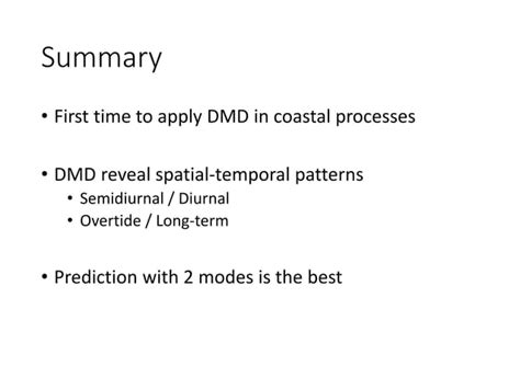 Predictability Of The Dynamic Mode Decomposition In Coastal Processes Ppt