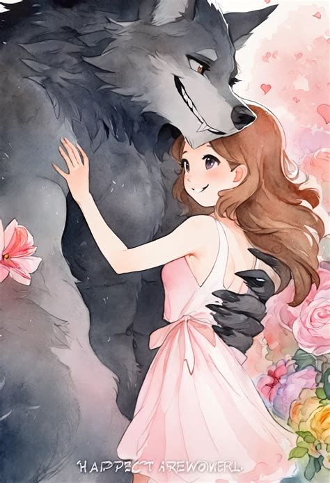 Anime Girl Hugging A Wolf Anime Girl Hugging A Wolf
