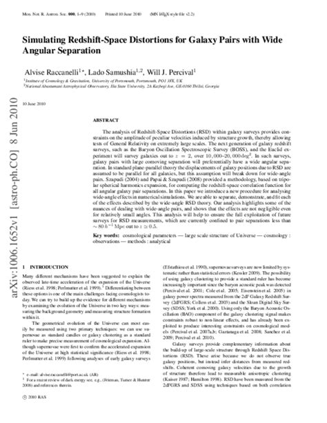 Pdf Simulating Redshift Space Distortions For Galaxy Pairs With Wide Angular Separation