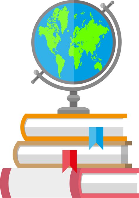 Globe Pile Of Books 35858110 Png