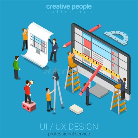 Isometric User Interface Design Process Concept Stock Vector Image 59050319