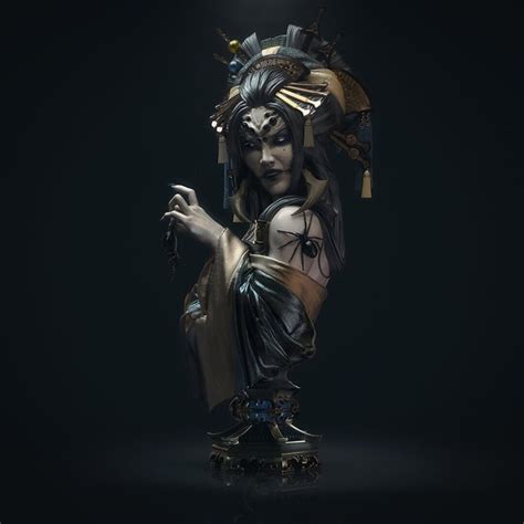 Jorogumo Bust 3d Model Stl File For Print Etsy