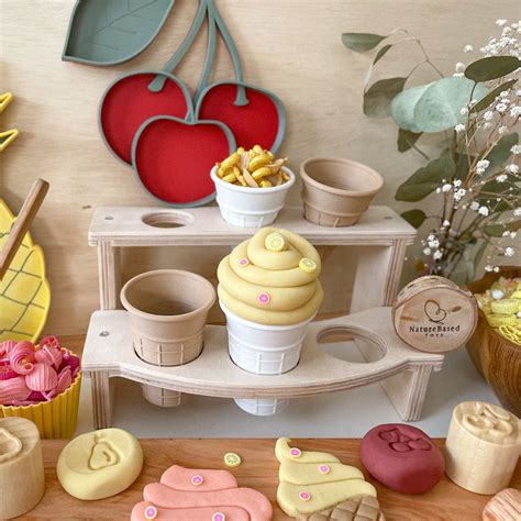 Wooden Ice Cream Cone Stand Naturebasedtoys