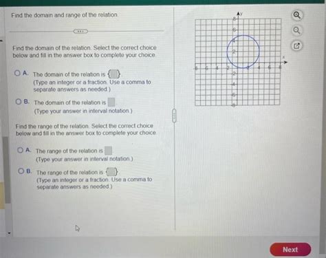 solved find the domain and range of the relation find the