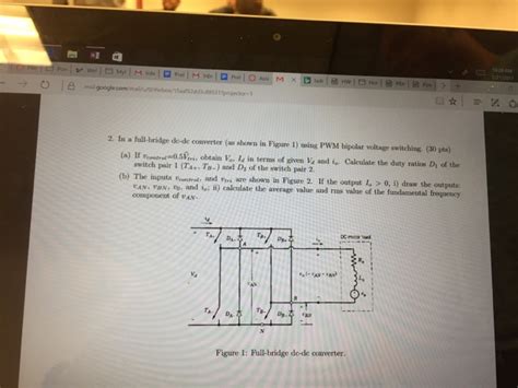 Solved In A Full Bridge Dc Dc Converter As Shown In Figure