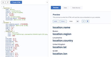 Convert Json Api To Html Api Widgets