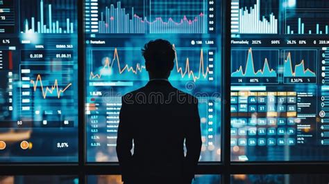 Business Professional Analyzes Data Trends With Advanced Technology In A Modern Office During