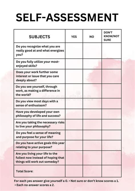 SELF ASSESSMENT Format For Success In Life Stock Illustration Illustration Of Help Self