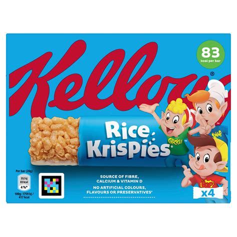 Kelloggs Rice Krispies Breakfast Cereal Bars 4 X 20g British Chemist