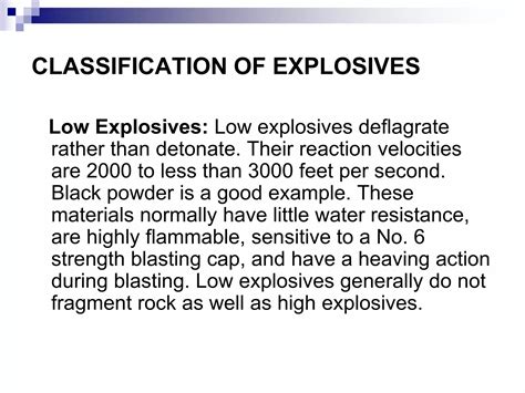 Mining Explosives Classification Of Explosives Ppt