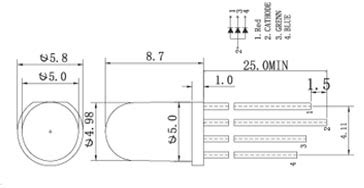 Ks X LED Mm RGB Triple Output Common Cathode Pcs ER CLC C