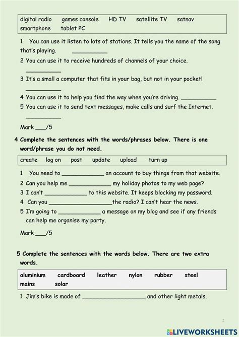 Test Pre Inter… Free Interactive Worksheets 6748412