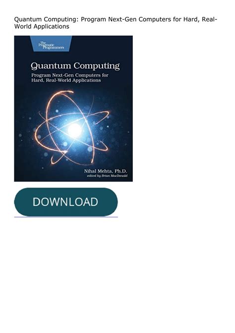 Epub Download Quantum Computing Program Next Gen Computers For Hard