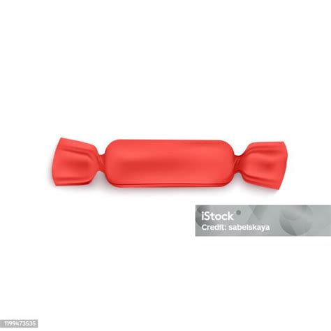 현실적인 사탕 또는 봉봉 빨간 래퍼 모형 벡터 일러스트 레이션 격리 3차원 형태에 대한 스톡 벡터 아트 및 기타 이미지 3차원 형태 가방 공란 Istock