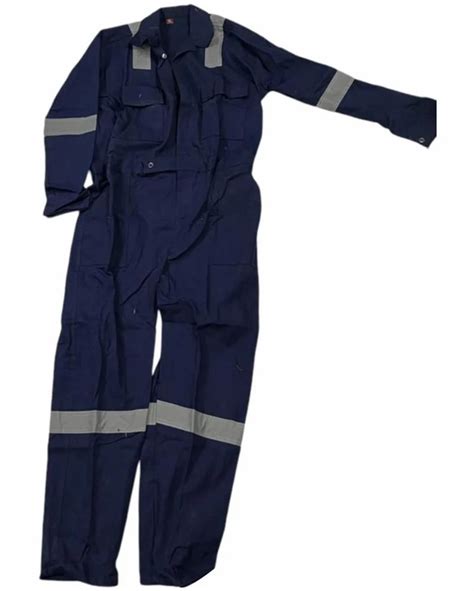 Polyester Blue Cotton Safety Coverall For Industrial Size Medium At