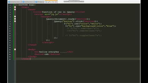 Function Of Css In Jquery Youtube