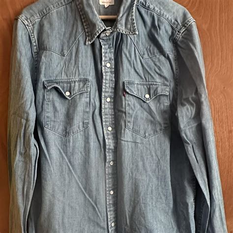 Mens Levi Denim Shirt Large Good Condition Depop