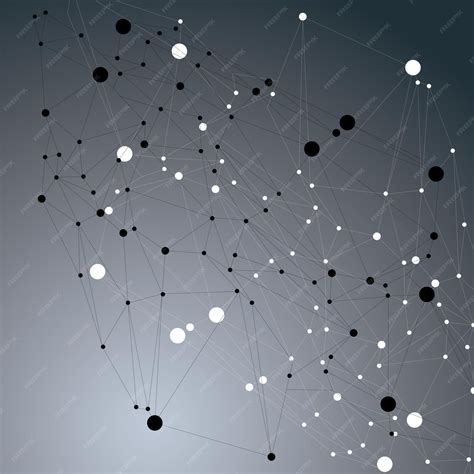 Premium Vector Abstract Asymmetric Vector Monochrome Structure With Black And White Wire Mesh