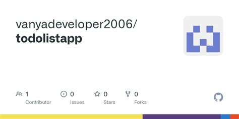 github vanyadeveloper2006 todolistapp
