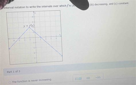 Solved Interval Notation To Write The Intervals Over Which Fis A B Decreasing And C