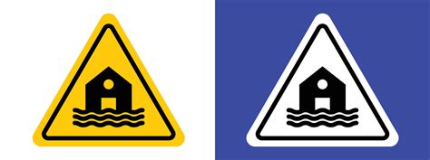 Flood Warning Disaster Sign Promote Safety In Flood Risk Areas 47541361 Vector Art At Vecteezy