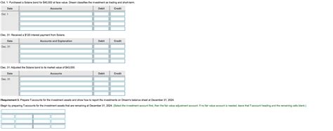 solved requirement 1 classify each of the investments made