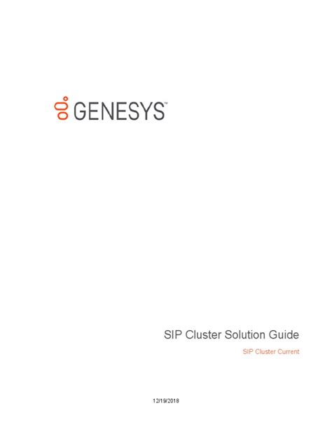 Sip Cluster Manual Pdf Session Initiation Protocol Computer Cluster