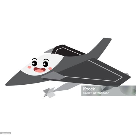 제트 전투기 교통 만화 캐릭터 관점 보기 벡터 일러스트 레이 션 3차원 형태에 대한 스톡 벡터 아트 및 기타 이미지 3차원 형태 교통수단 군사 Istock