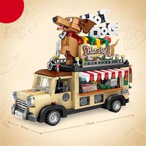 Dachshund Hot Dog Truck Mini Blocks Ploocy