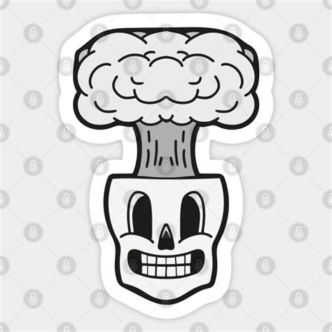 Exploding Skull Exploding Sticker Teepublic