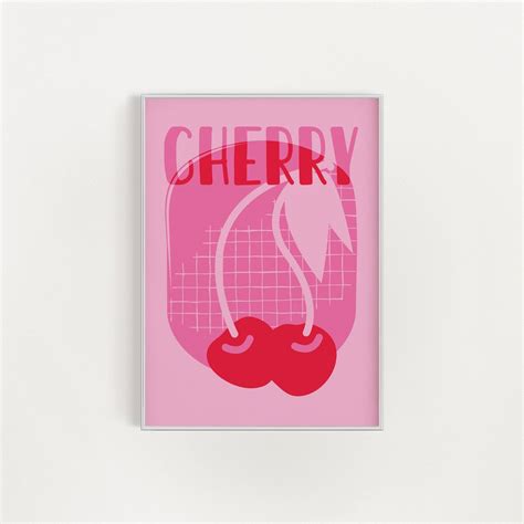 Fruit Poster Cherry Print Printable Wall Art Large Print Digital Download Instant Download