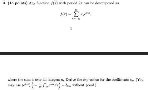 solved 3 15 points any function f x with period 2π can