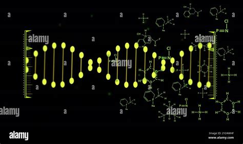 Dna Strand And Chemical Formulas Scientific Data Processing Stock