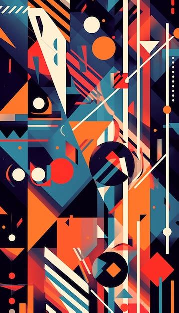 Premium Ai Image A Close Up Of A Colorful Abstract Design With Geometric Shapes Generative Ai