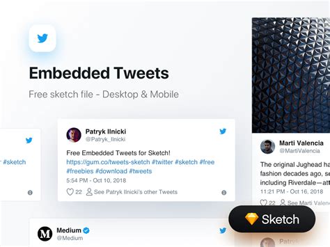 embedded tweets template free sketch resource sketch elements