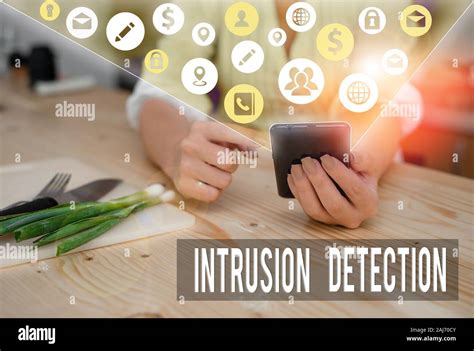 Conceptual Hand Writing Showing Intrusion Detection Concept Meaning Monitors A Network Or