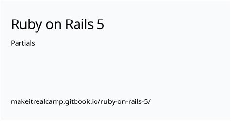 Partials Ruby On Rails 5