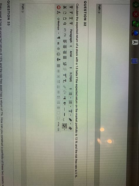 Solved P QUESTION Calculate The Expected Return Of A Chegg