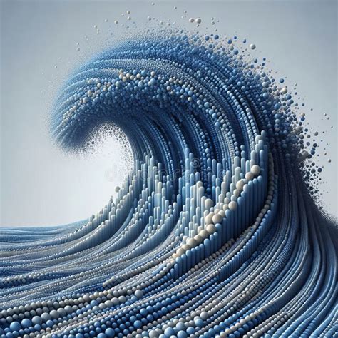 An Array Of Tiny Waves Arranged In A Cascading Motion Like A W Stock