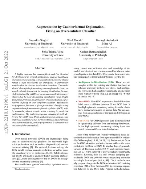 Pdf Augmentation By Counterfactual Explanation Fixing An Overconfident Classifier