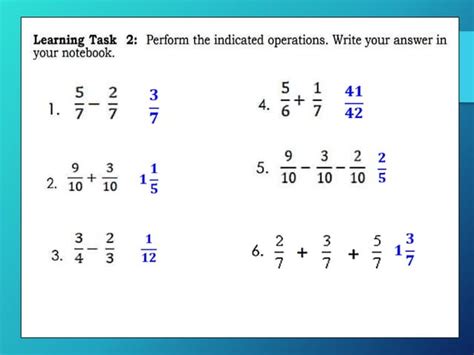 M6 Q1 W1 Adds And Subtracts Simple Fractions And Mixed Numbers Pptx