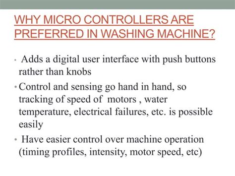 Microprocessor In Washing Machine Pptx Home Appliances Home And Garden