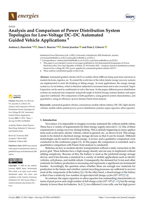 Pdf Analysis And Comparison Of Power Distribution System Topologies For Low Voltage Dcdc