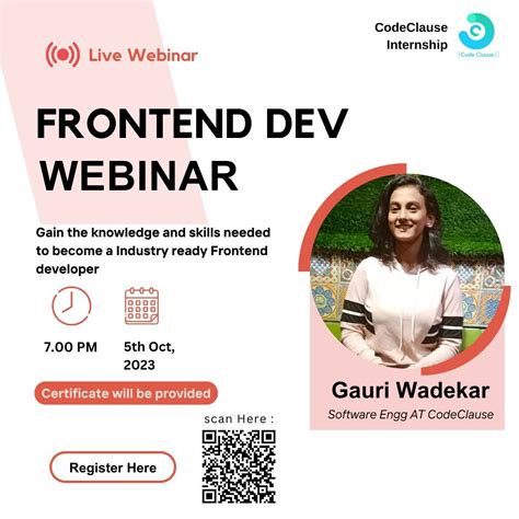 Codeclause On Linkedin 📣 Exciting Free Webinar🚀 Frontend Web