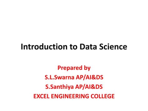 Introduction To Data Science Presentation Ppt