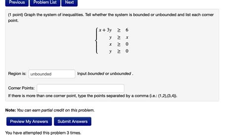 solved previous problem list next 1 point graph the system