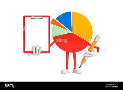 Info Graphics Business Pie Chart Character Person With Red Plastic