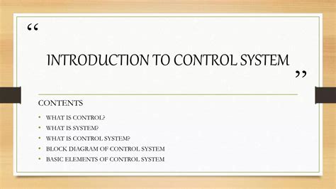 Ppt On Control System Pptx Technology And Computing